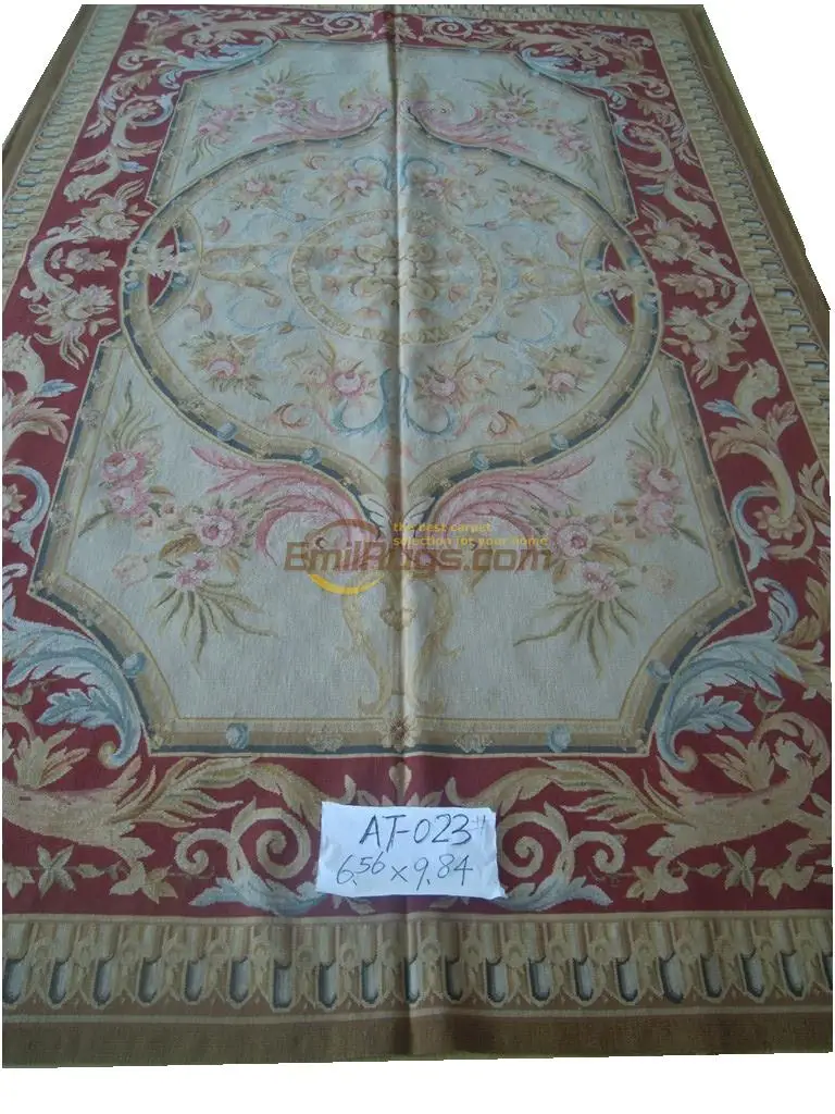 French Aubusson Carpet Elegant Floral Antique Handknotted Wool Aubusson ...