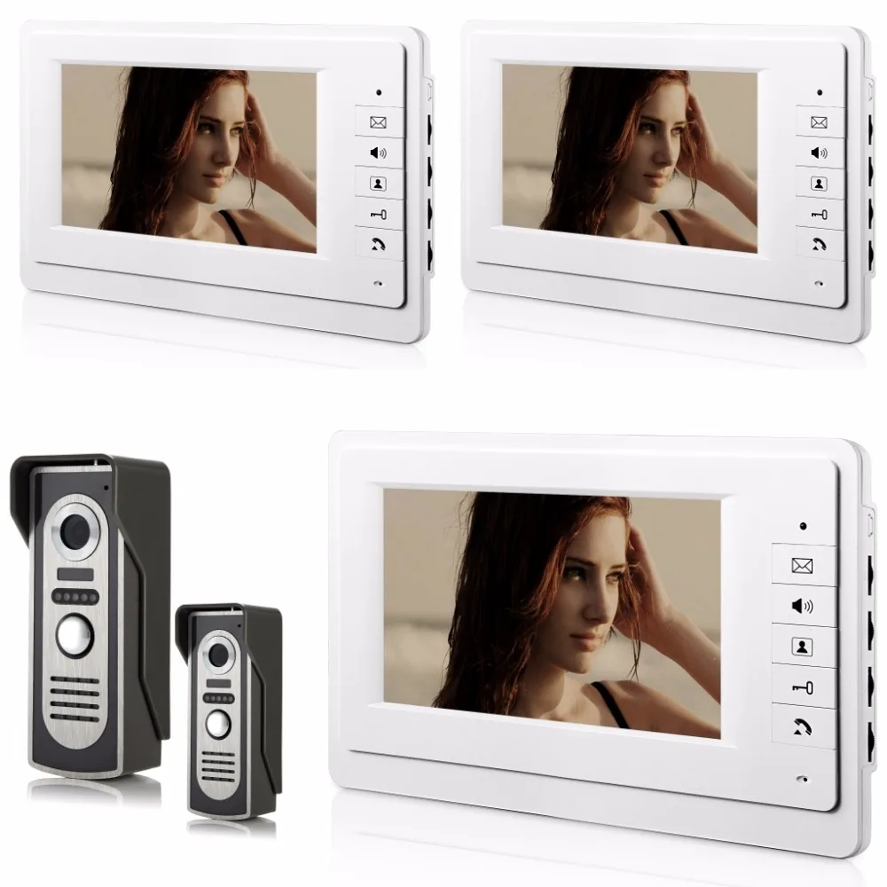 7 Inch Lcd Monitor 700tvl Zinc Alloy Camera Wired Intercom Video Door ...