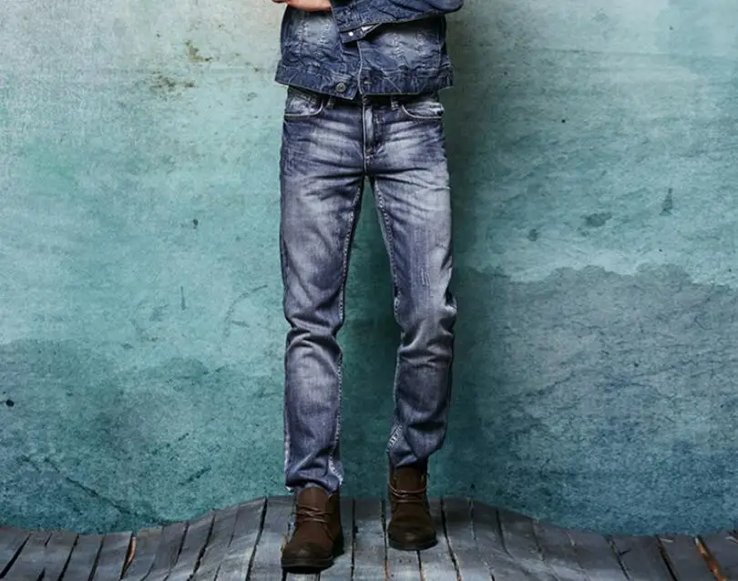 Mens Skinny Jeans Men New Runway Slim Elastic Ripped Denim Biker Jeans ...