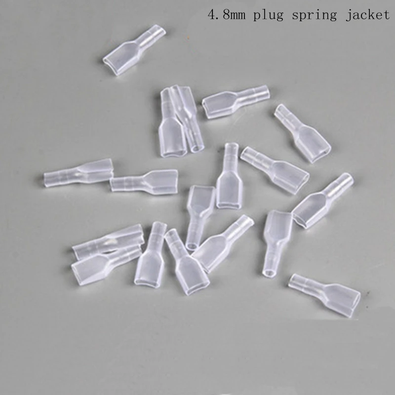 100pcs 4.8 Spring Sheath Transparent Sheath Terminal Sheath Inserted ...