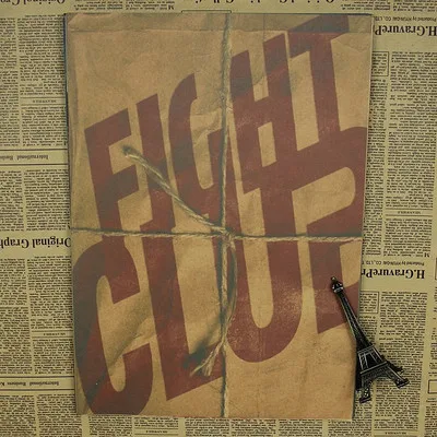 Fight club Movie Brad Pitt Edward Harrison Norton Vintage Paper Posters ...