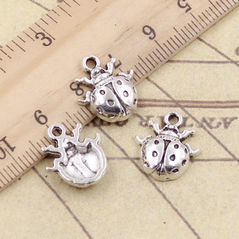 20pcs Charms Ladybug Bug 16x14mm Tibetan Bronze Silver Color Pendants ...