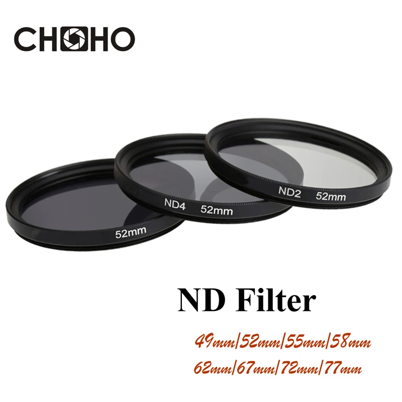 Filtro nd nd2 nd4 nd8, filtros de densidade neutra 49mm 52mm 55mm 58mm ...