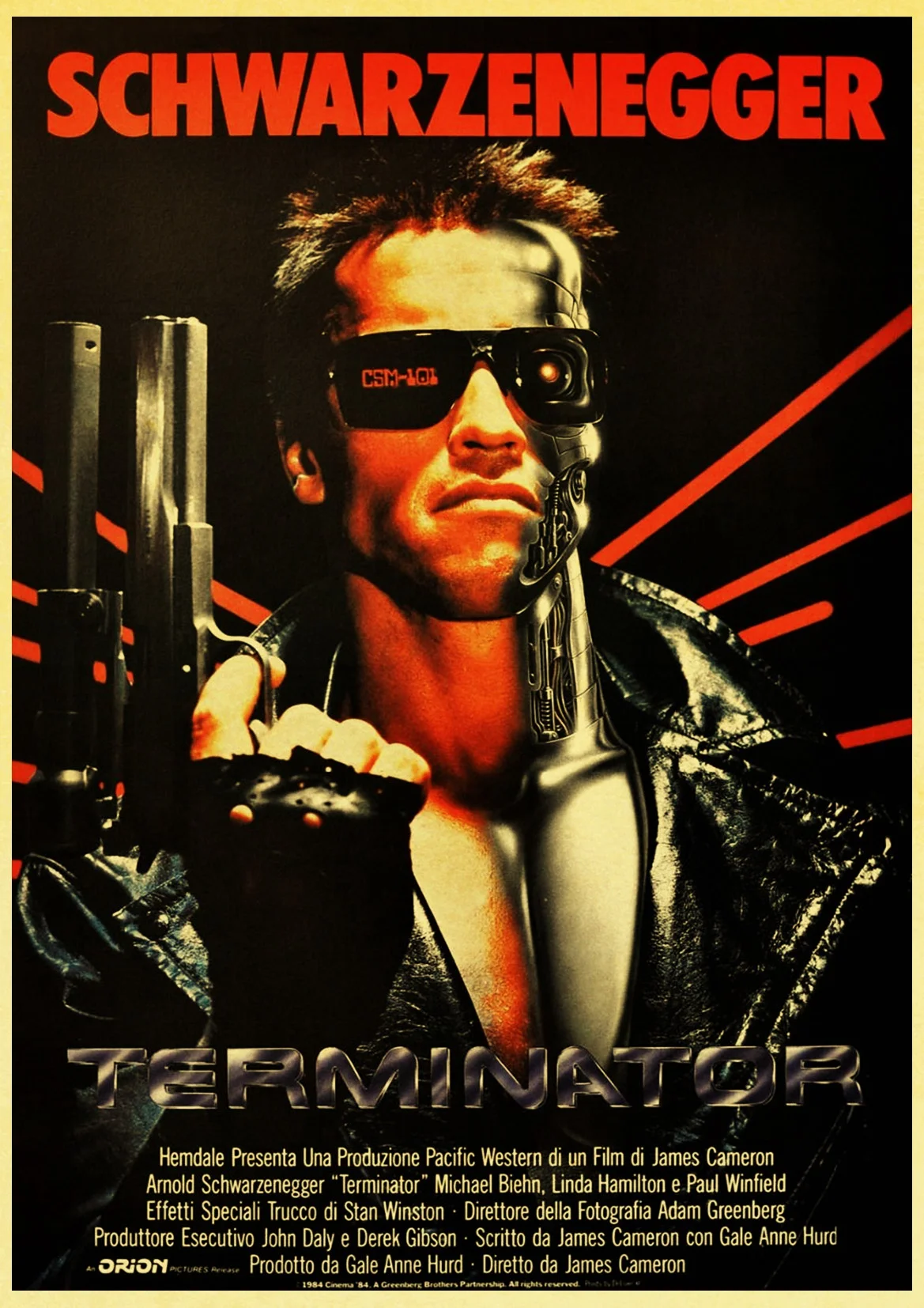 Retro plakaty i druki klasyczny film Terminator dekoracja ścienna do ...