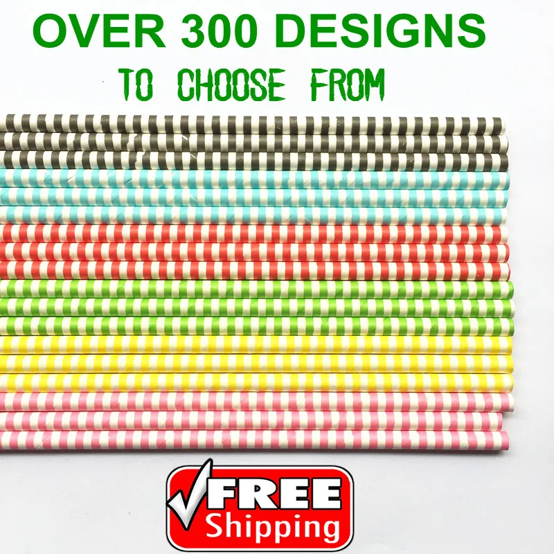 Pick-Styles-2500-Pcs-Paper-Straws-Bulk-Colorful-Circle-Ring-Thin-Stripe ...