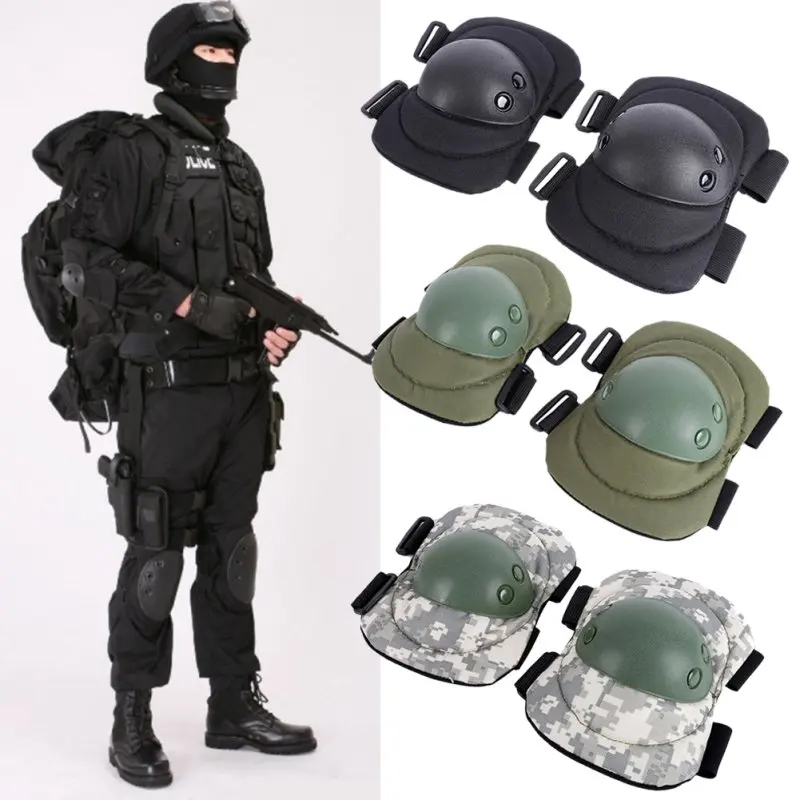 2016 Tactical Military 2* Elbow Brace + 2* Knee Protective Pads ...
