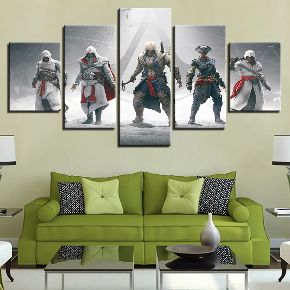 color Paintings Creed Game Multiple Connor War Wall Art Framework Home ...