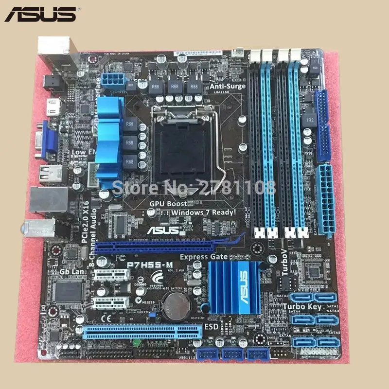 Asus P7H55 M original motherboard Socket LGA 1156 DDR3 H55 16GB for i3 ...