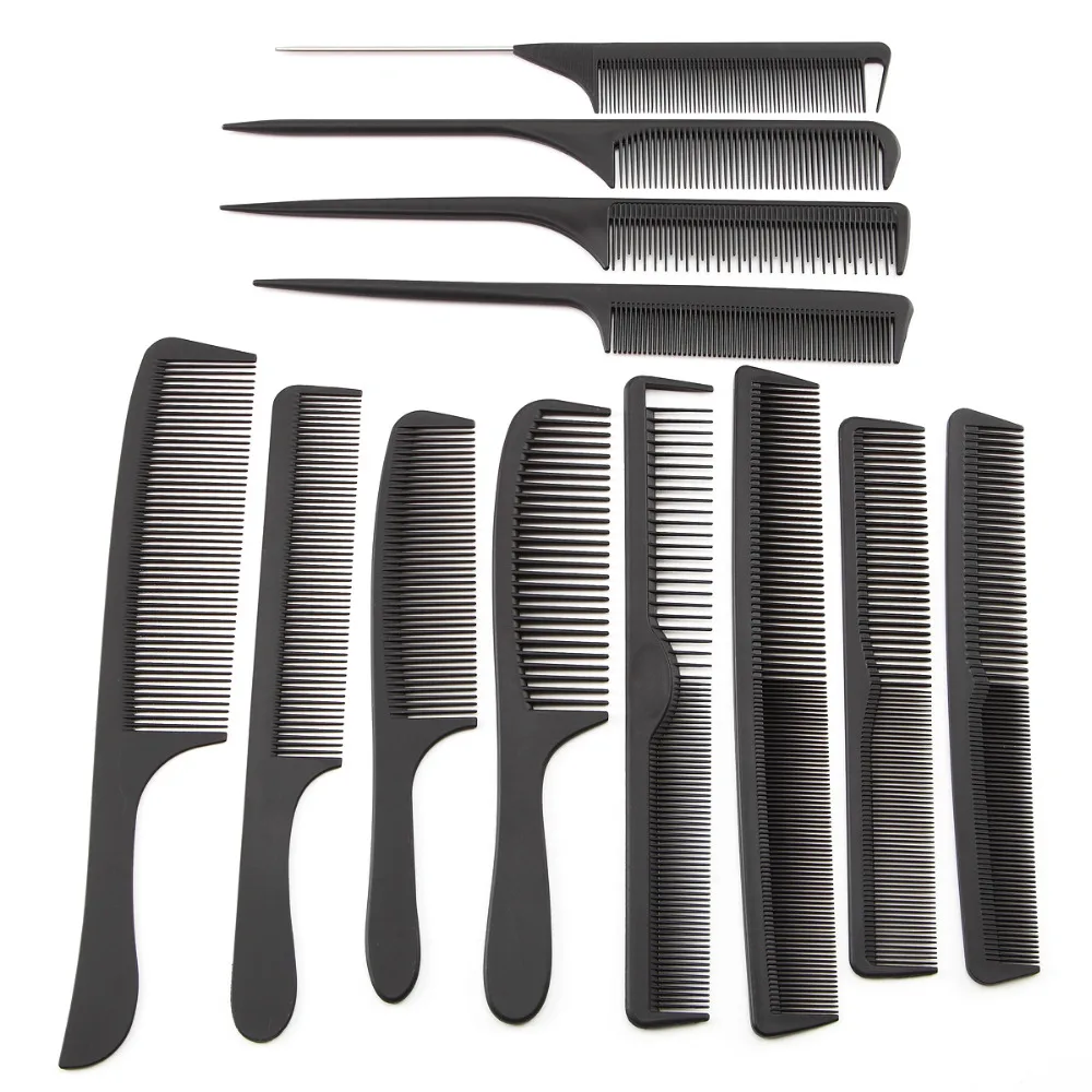 12 Style Multipurpose Hair Salon Combs Set Hairstyling Hairdressing ...