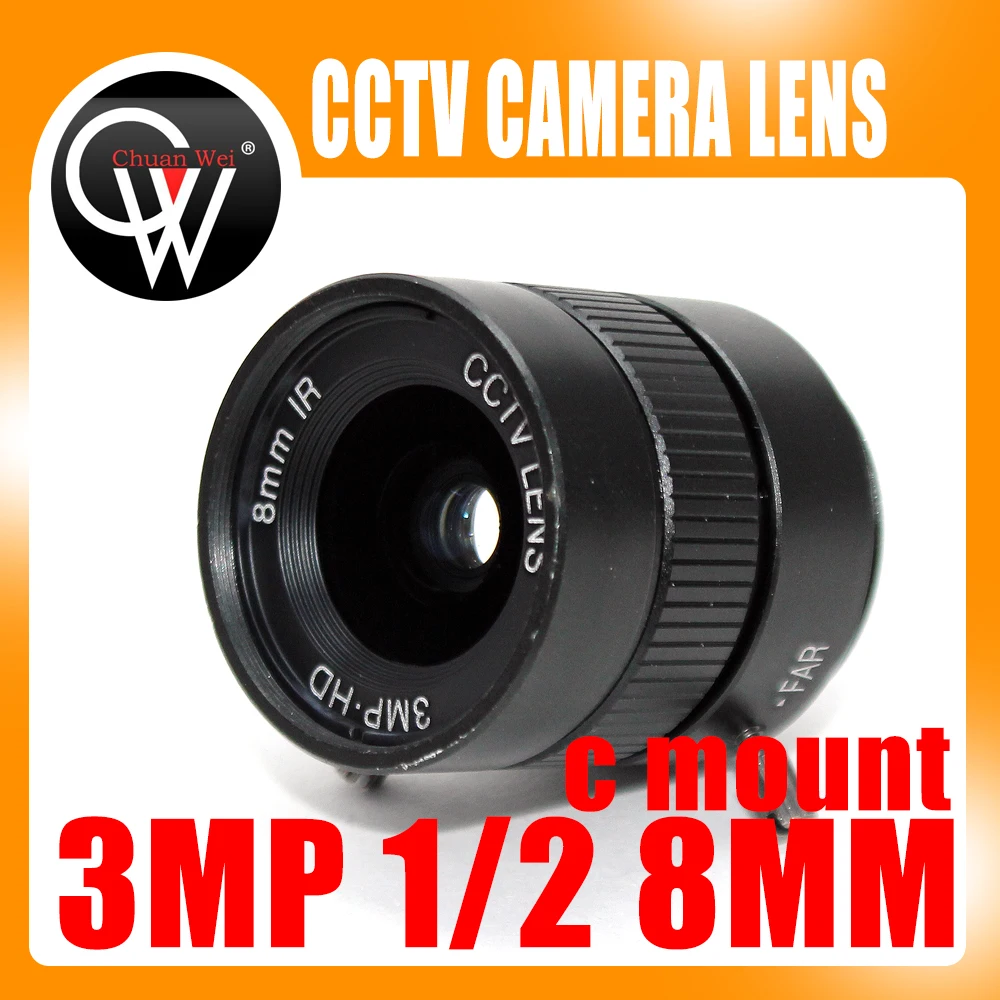 3MP HD 8mm lens Manual 1/2 Iris C Mount CCTV Camera Lens for HD Camera ...