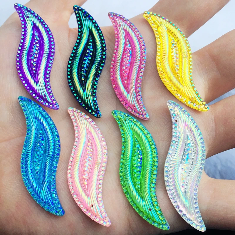 10pcs-14-47mm-S-Shape-Resin-Rhinestones-Crystal-Flatback-Stone-For ...