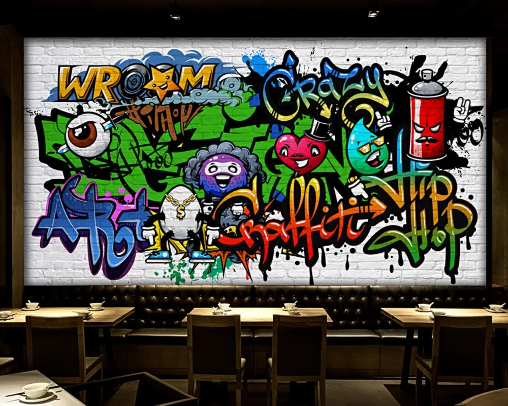 Free Shipping European and American Fashion Street Graffiti KTV Bar ...