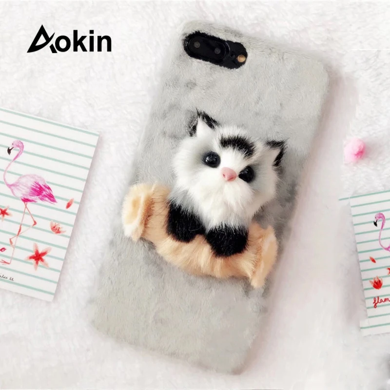 Aokin Cute Lovely 3D Cartoon Kitten Phone Cases For iphone 7 Plus ...