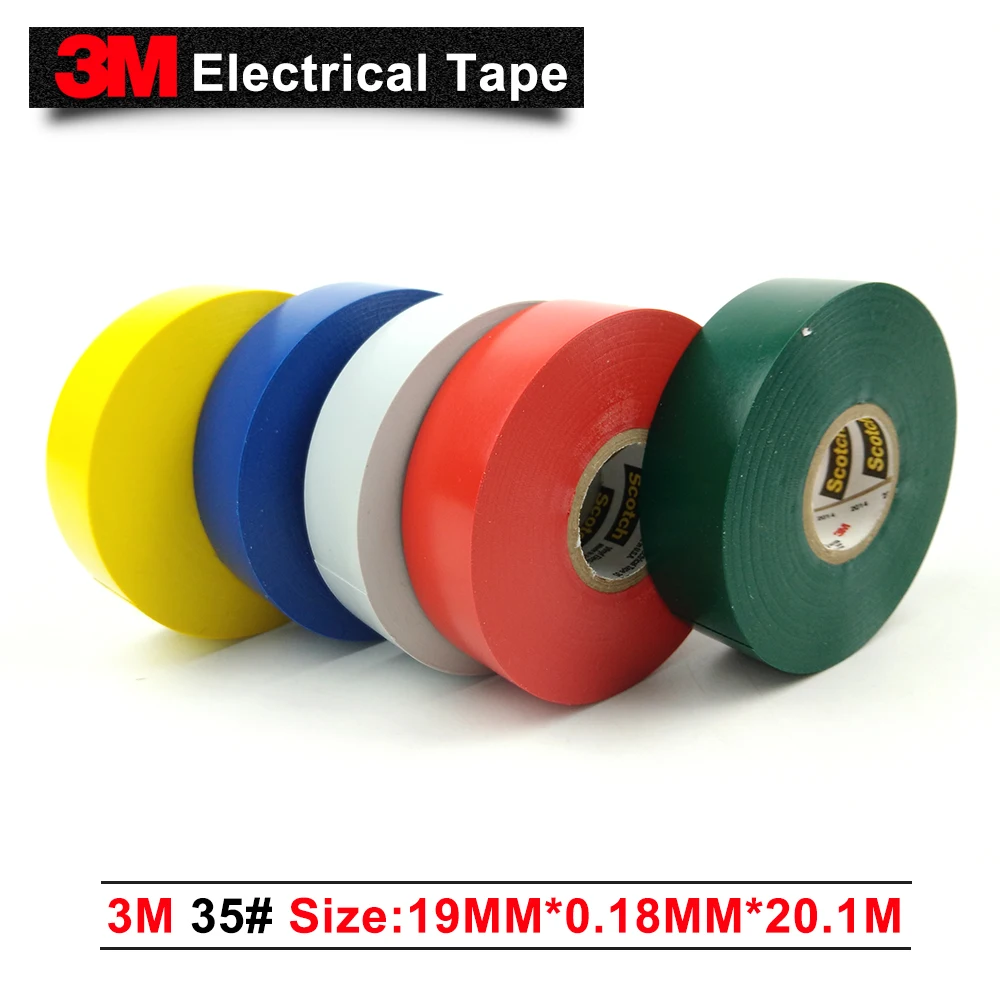 Aliexpress.com : Buy 3M 35 Vinyl Electrical Colour Coding waterproof ...