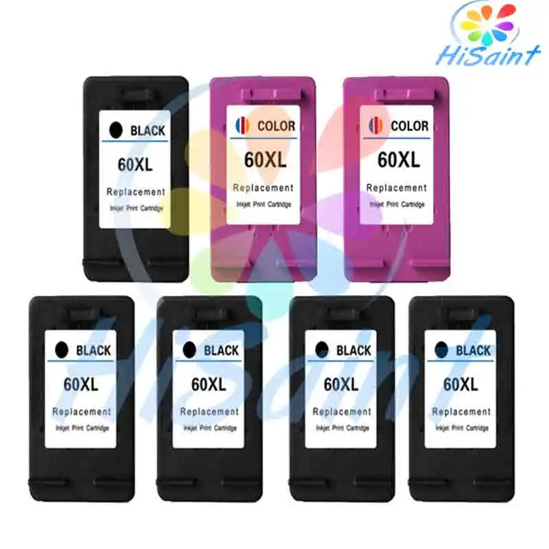 5BK+2C For HP 60XL 60XL Ink Cartridge For HP Deskjet C4635 C4640 C4650 ...