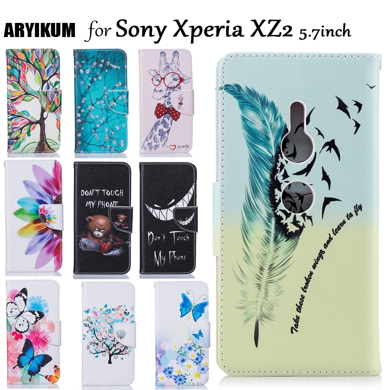 Luxury Leather Case For Sony Xperia XZ2 Cover Sony XZ2 Soft Silicone ...