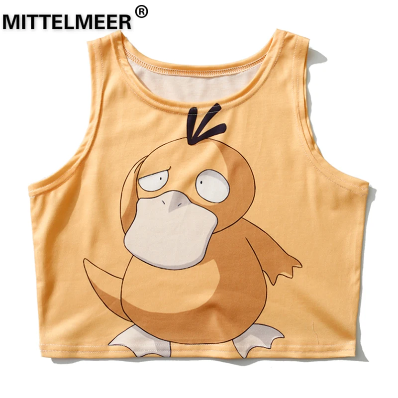 MITTELMEER 2018 Summer Tops Women Kawaii Cartoon Animal Crop Top ...