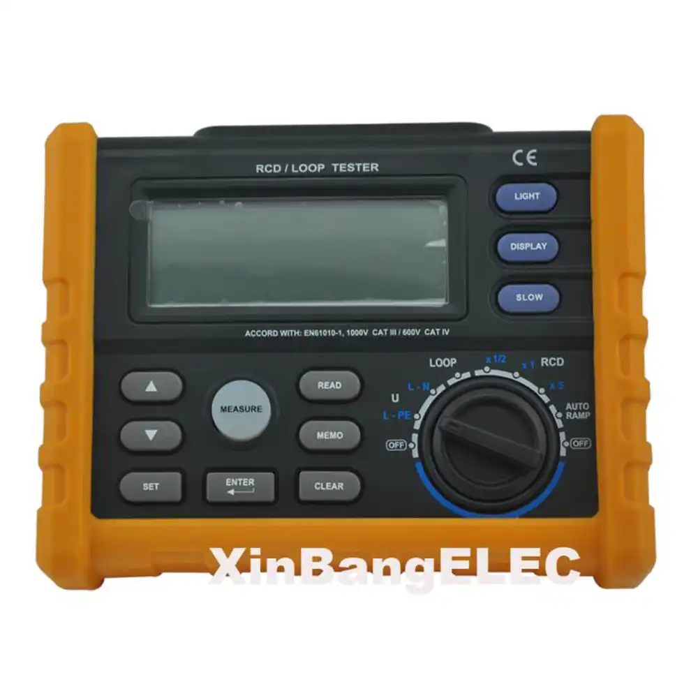 Circuit Breaker RCD Loop Tester Meter Trip out Time & Current V Freq ...