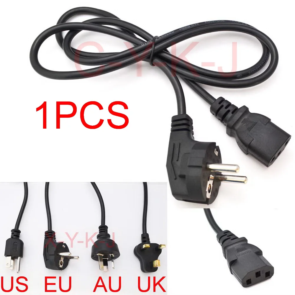 1pcs Universal 3 Prong Power Cord Cable 1M UK Plug / EU Plug / US Plug ...