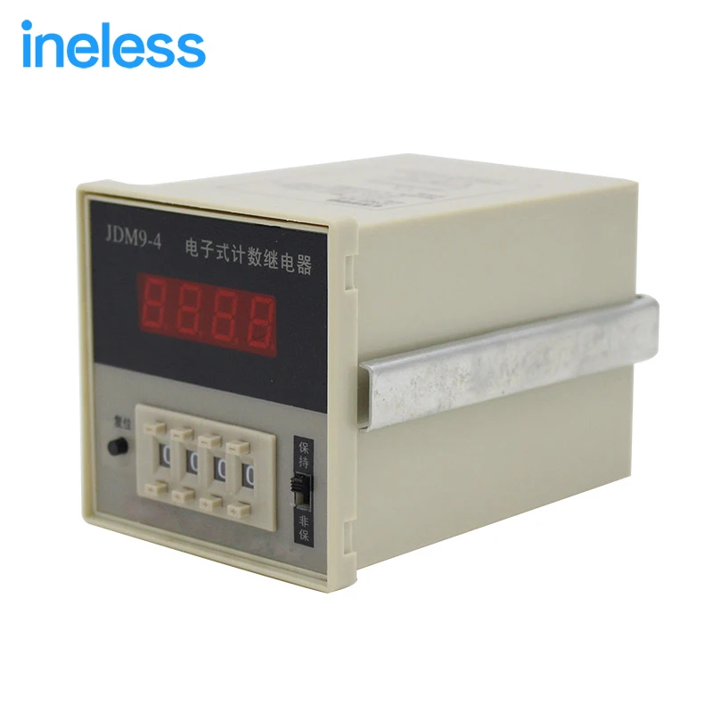 JDM9 4 AC380V/AC220V/AC110V/DC24V/DC12V Electronic Count Relay Digital Counter Memory Preset ...