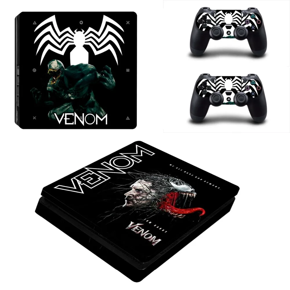 Spiderman Venom Skin Sticker for PS4 Slim Console and 2 Controllers ...