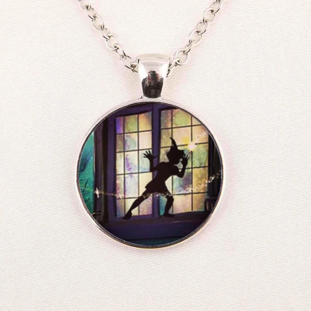 Wholesale Hot Glass Dome Jewelry Peter Pan Pendant Necklace Girls Glass ...