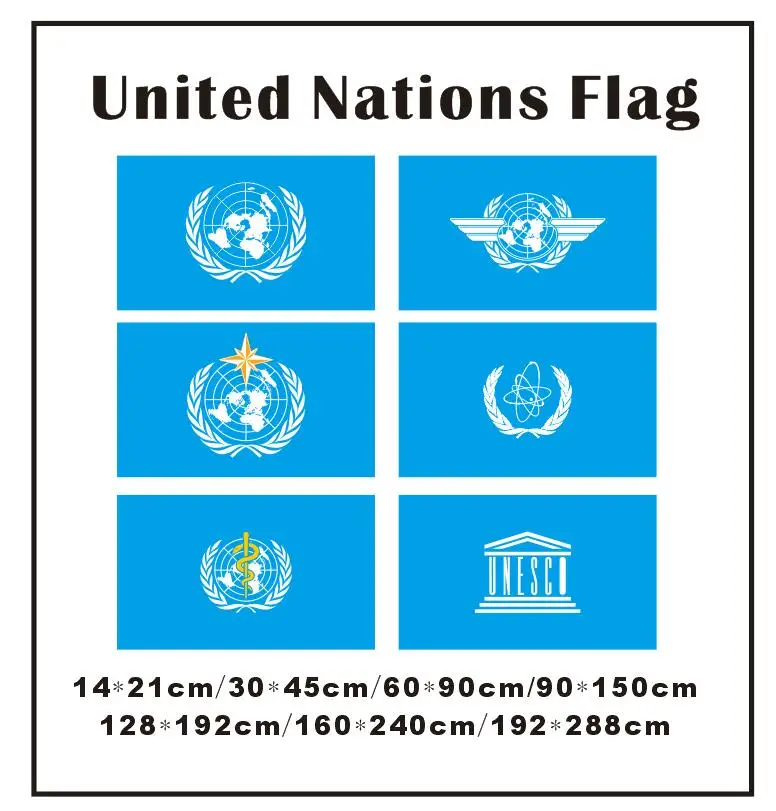 Kafnik,custom United Nations And Sub-organizations Flag Un Flag 14*21cm ...