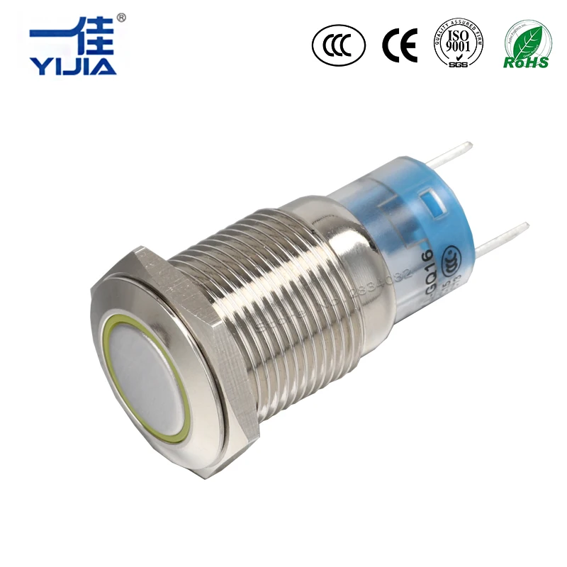 16mm indicator light ring LED signal lamp high quality metal 6V 12V 24V ...