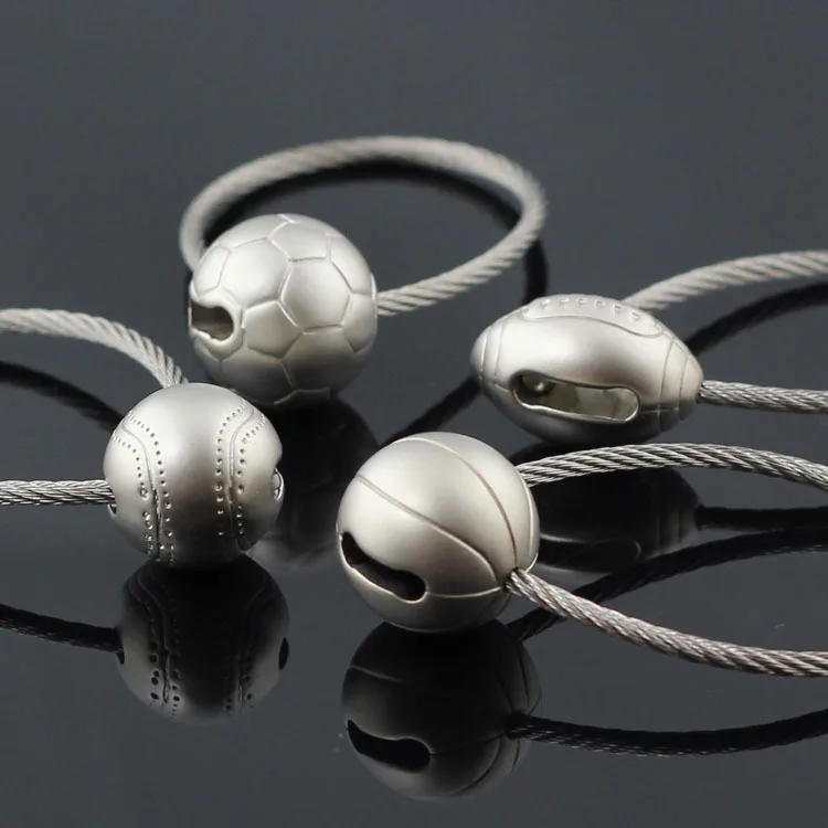 3D-Ball-Model-Keychain-Sports-Wire-Rope-Basketball-Soccer-Football ...