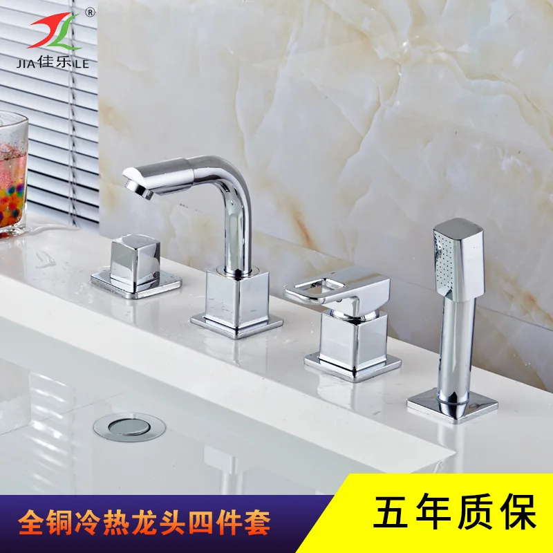Brass Chrome Silver Kitchen Faucets Hot And Cold Water Bathroom Faucetpull Out Double Handles
