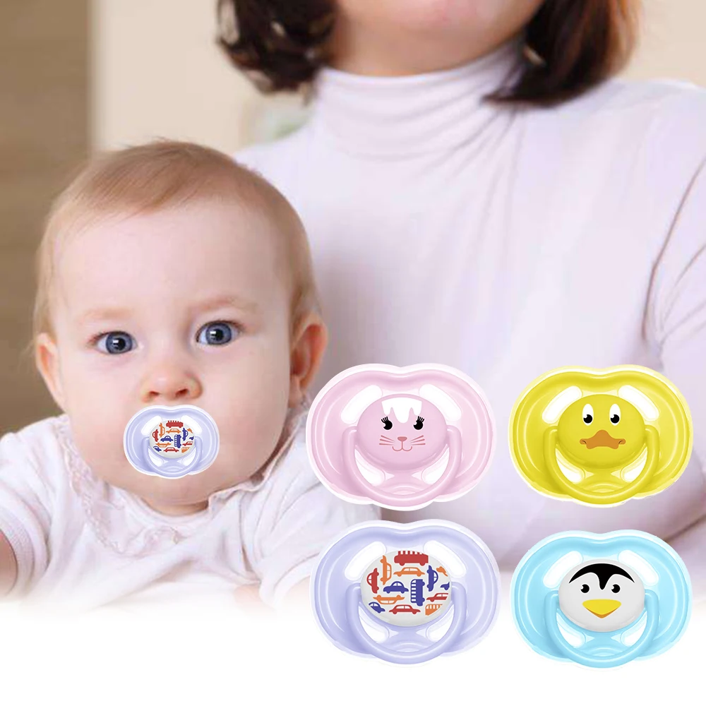 Baby Cute Soothing Pacifier Food grade silicone Infant Animal Pattern ...