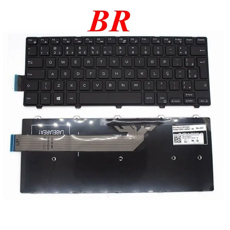 BR Keyboard for DELL Inspiron 14 3000 3441 3442 3443 3451 3452 3458 ...