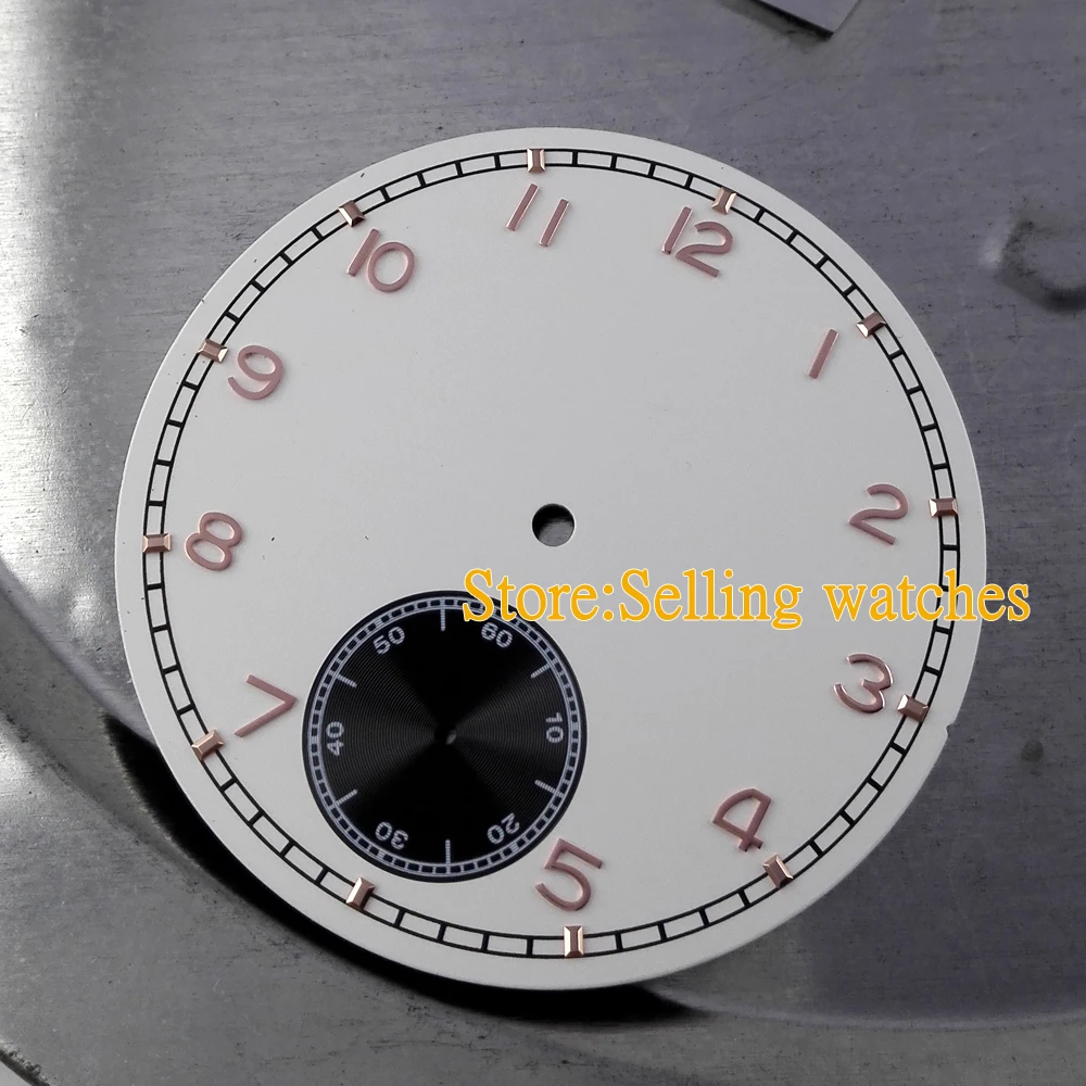 38.9mm White numeral dial fit Unitas ETA 6498 movement mens Watch D07 ...