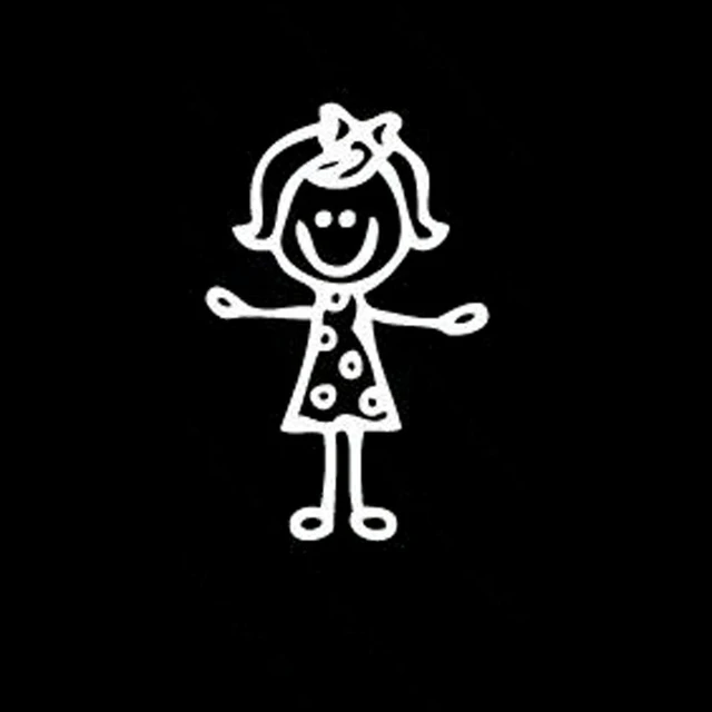 Stick Figure Girl With Curly Hair