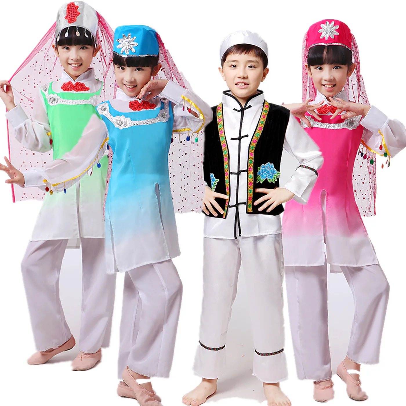 Chinese Hui People Nationality Dance Costume Asian Ethnic Dance Dress ...