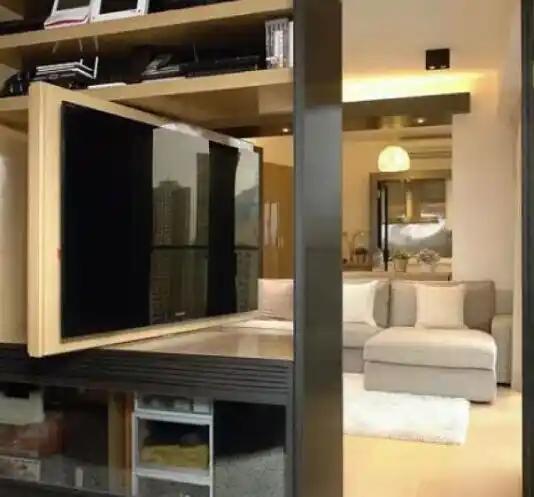 2019 LCD TV partition wall 360 degree rotating frame LCD TV rotating ...