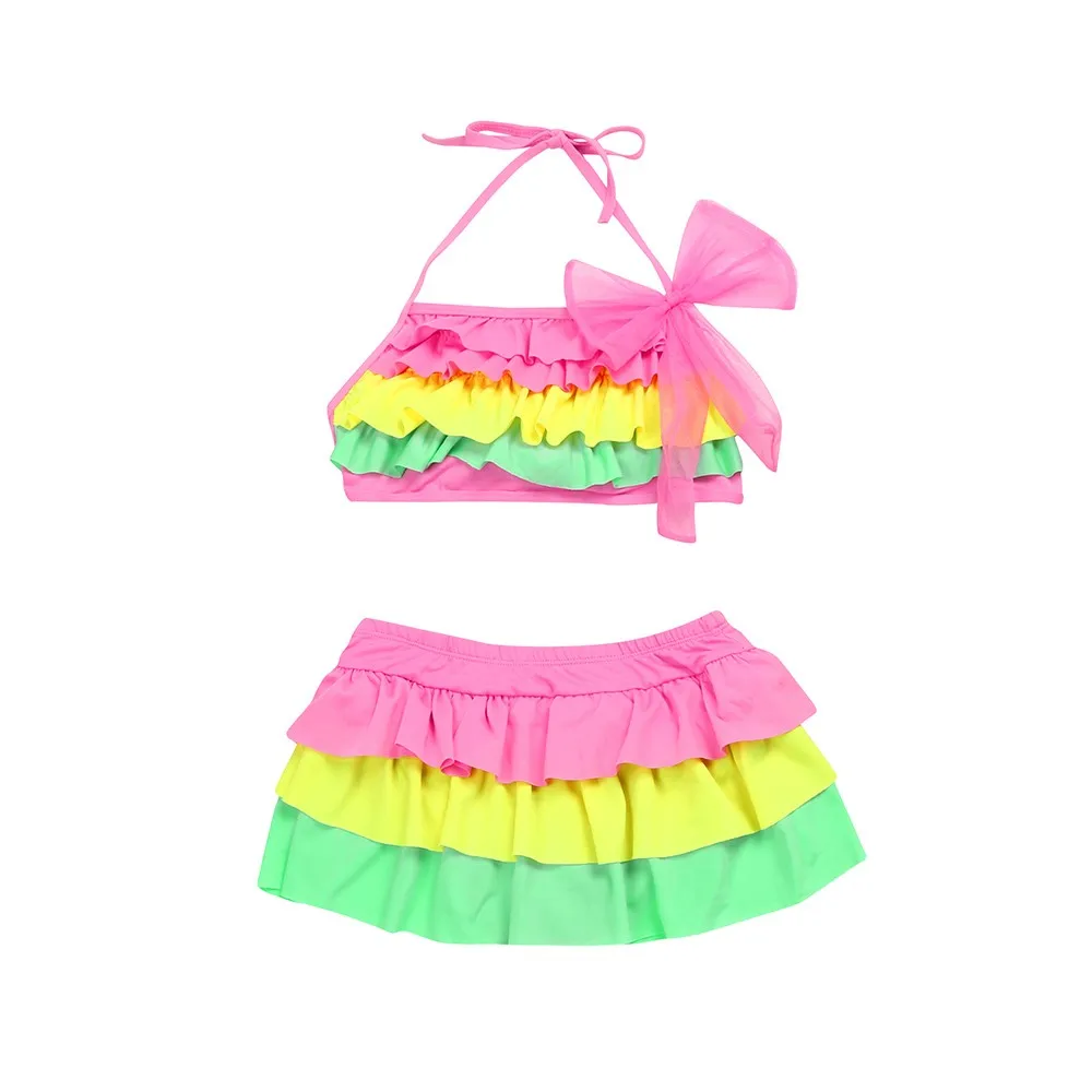 children swimwear ChildrenKids girls swimwear Tiered Ruffles Bowknot ...