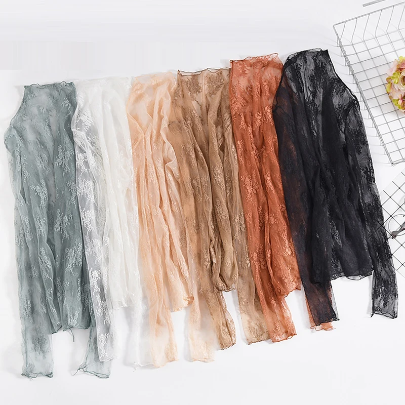 FREE SHIPPING !! Women Lace Floral Embroidery Mesh Blouses Shirt JKP642 ...