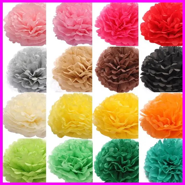 10 Pcs DIY Tissue Paper Flower Balls Pom Poms Wedding Hanging Flower ...