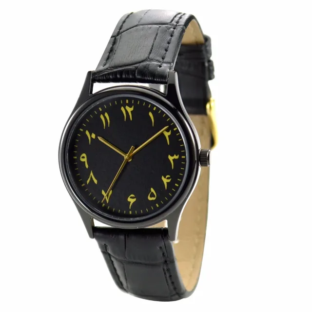 Arabic numbers Watch Black Unisex Free Shipping Worldwide-in Lover's ...
