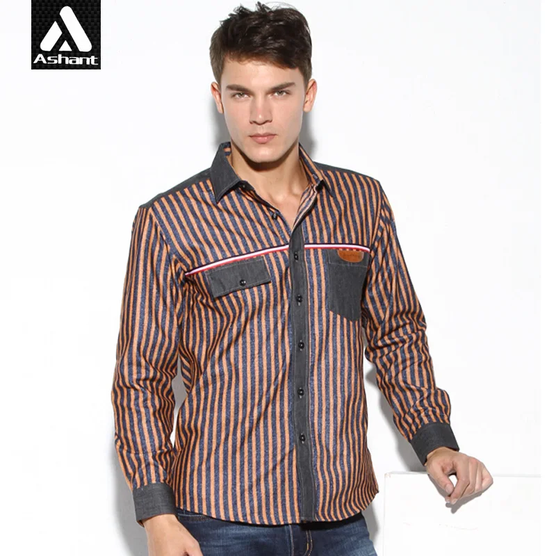 Good Quality Brand Big Mens Dress Shirts Striped Patchwork Man Plus ...