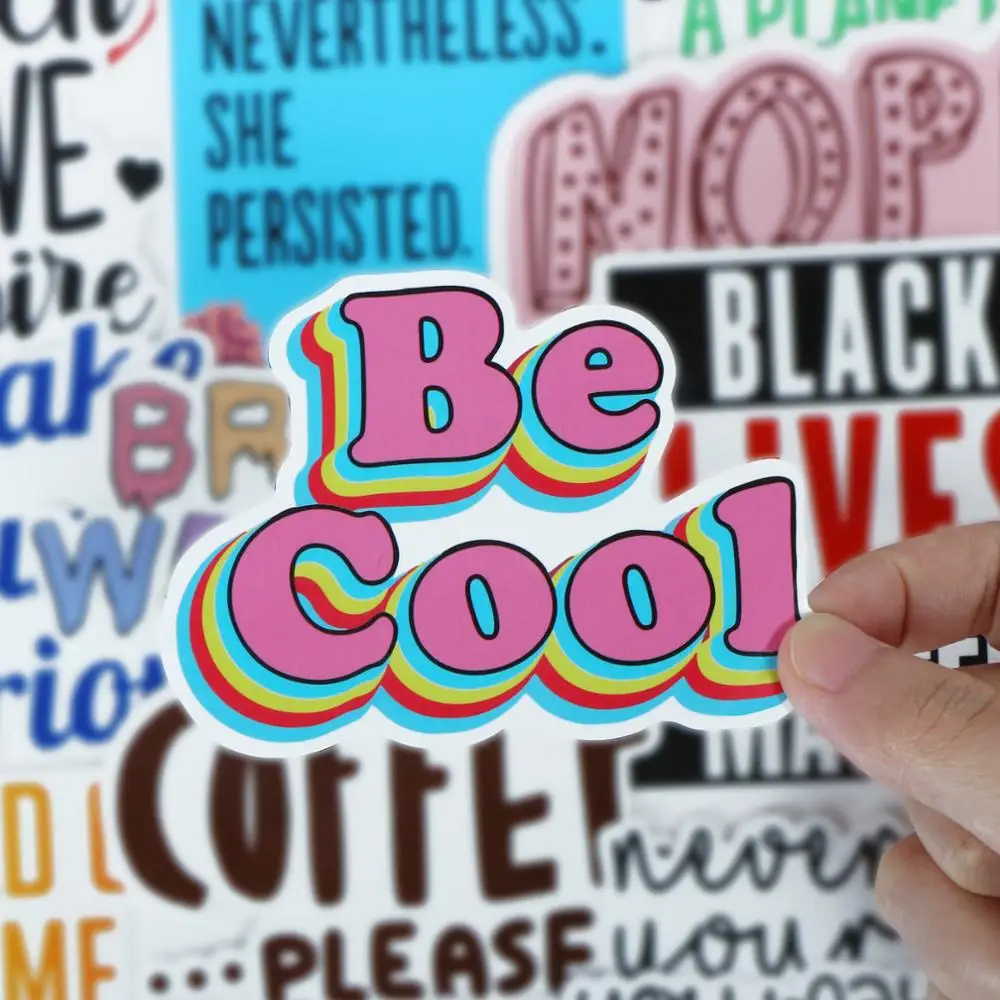18 Pcs/Lot JDM Colorful Word Stickers Funny Slogan Positive Spirit ...