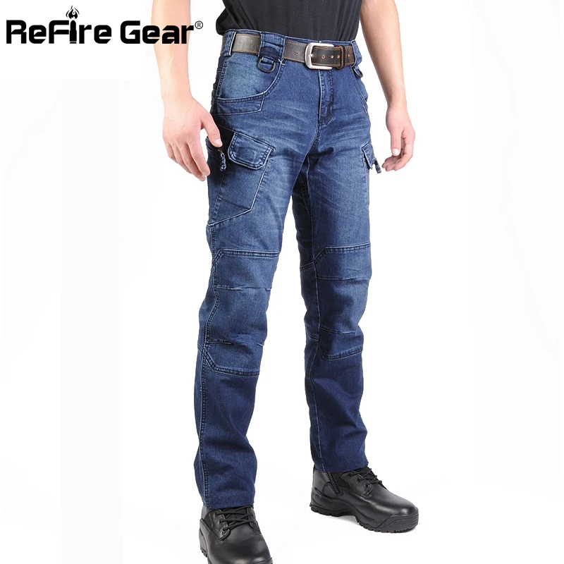 מוצר - New IX7 SWAT Military Style Cargo Jeans Men Casual Motorcycle ...