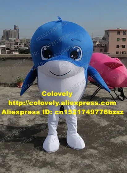 Cute Blue Dolphin Mascot Costume Mascotte Delphinids Sea Hog Porpoise ...