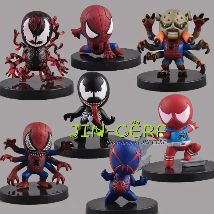 Rare !!! 6 pcs Set Marvel Spider Man 2.5 inch Mini collectibles Figures ...