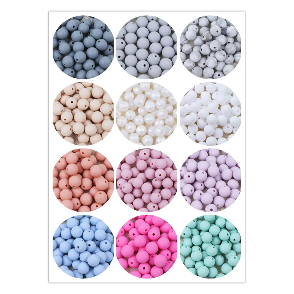 10pcs/lot Silicone Beads Round 12mm Baby Teething Teether Chew Beads ...