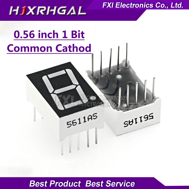 5PCS Digital tube segment common Cathode Red 1 Bit digital Tube 0.56 ...