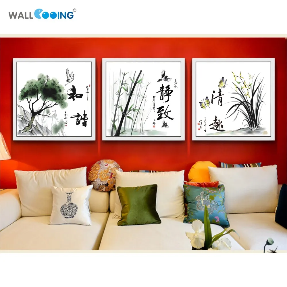 3 Pcs Chinese Painting Orchid Bamboo Modular Wall Paintings Pictures ...