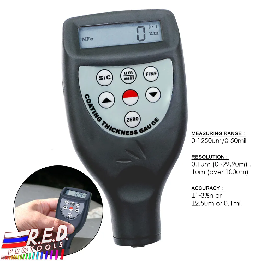 Digital Coating Thickness Gauge Meter With Built-in F And Nf Probe ...