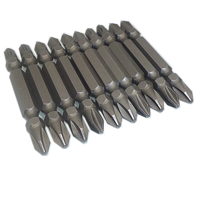 10pcs Double Ended Phillips Screwdriver Bits Set 65mm long PH2 Magnetic Impact Power Screw ...